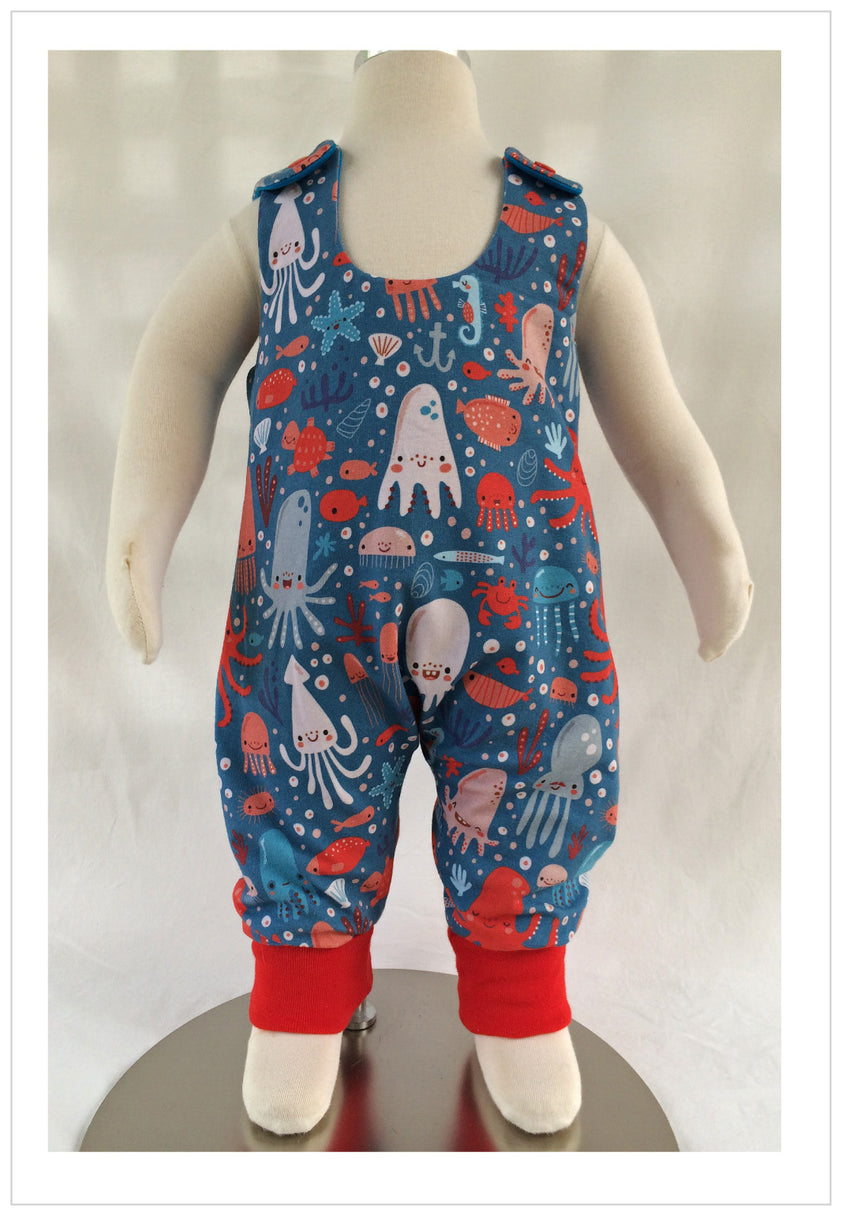Baby & toddler knit romper sewing pattern KINDY KNIT ROMPER reversible ...