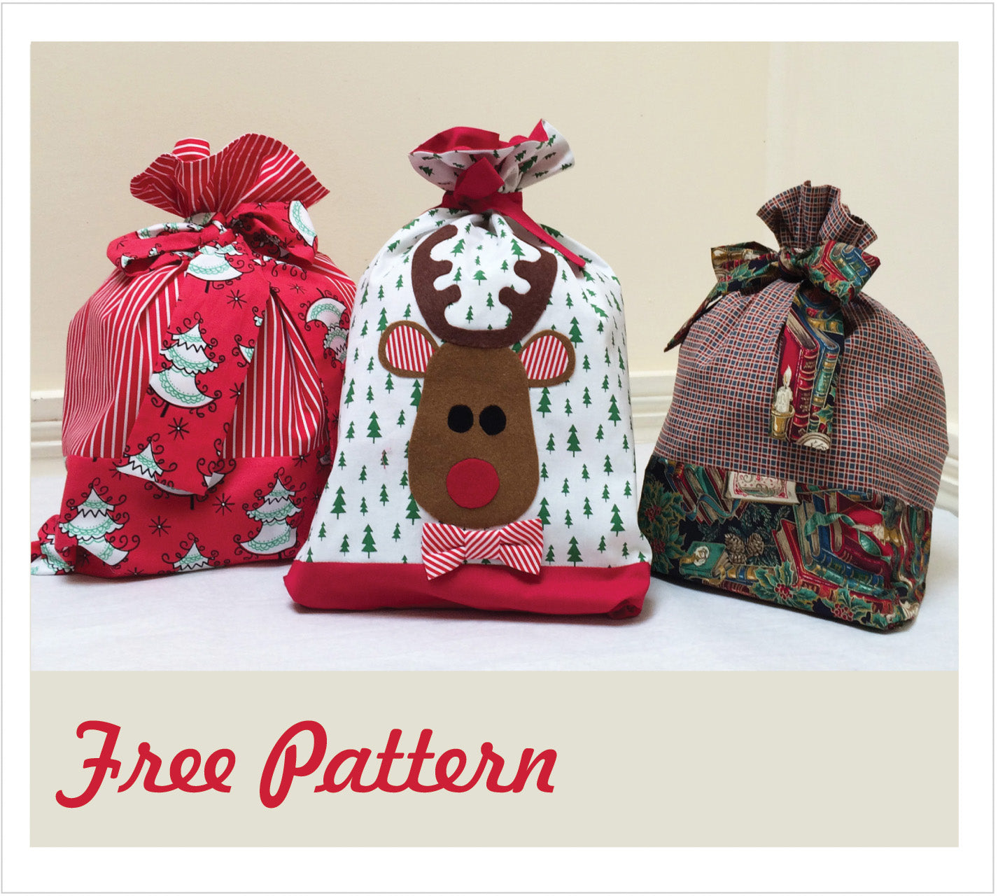 Z FREE PATTERN download -- Santa Sacks & Rudolph Applique – Felicity Sewing Patterns